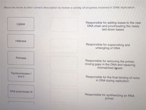 Solved Move The Terms To Their Correct Description To Review