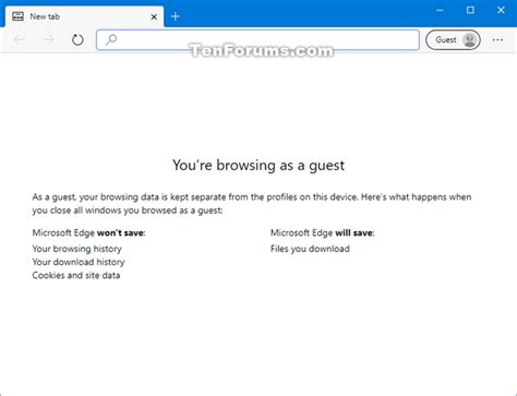 how to browse in guest mode in microsoft edge chromium