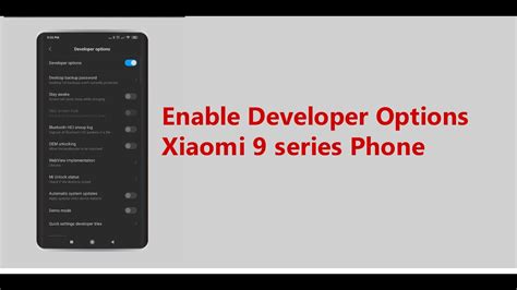 enable developer options xiaomi 9 series phone youtube
