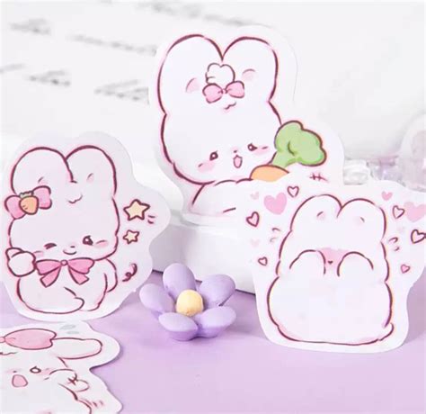 Kawaii Bunny Stickers Planner Stickers Scrapbook Stickers Etsy