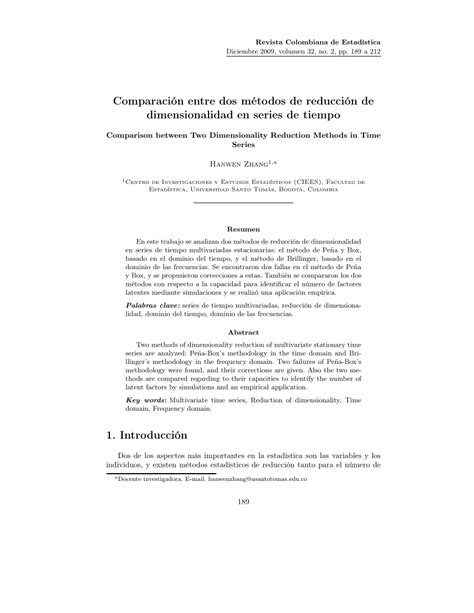 Pdf Comparison Between Two Dimensionality Reduction Methods In Time