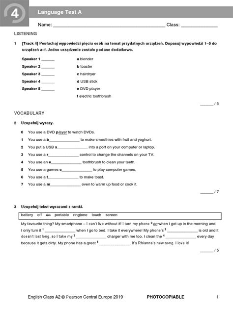 Ec A2 Tests Language Test 4a Pdf