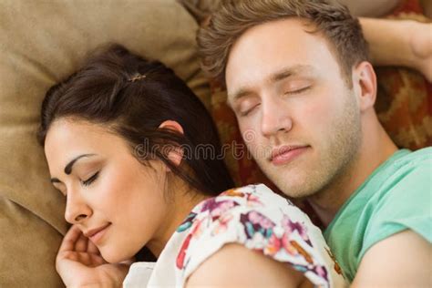 Cute Couple Cuddling On Couch Stock Image Image Of Calm Household