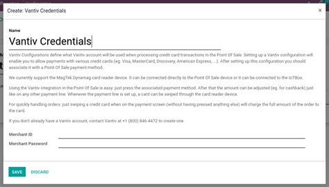 connect a vantiv payment terminal to your pos — odoo 13 0