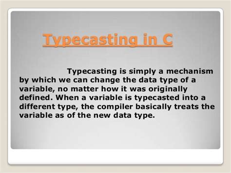 typecasting in c