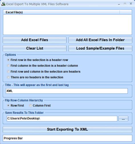 excel export to multiple xml files software