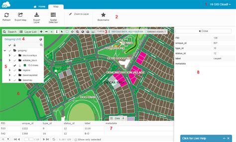 main user interface gis cloud user manual
