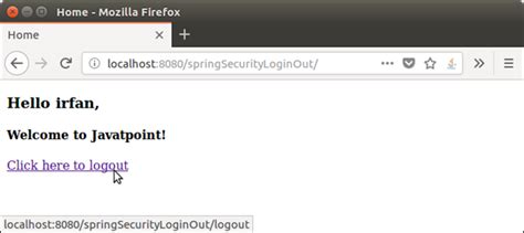 spring security login logout javatpoint