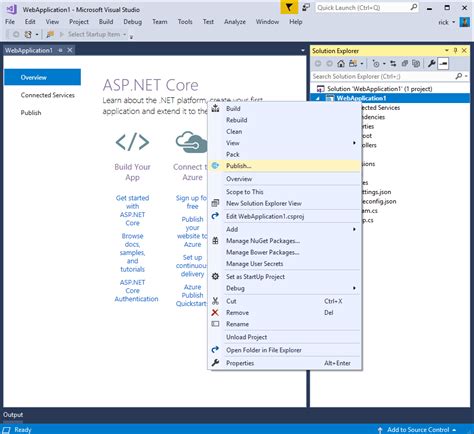 publikowanie aplikacji asp core na platformie azure za