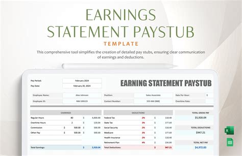 Free Free Pay Stub Sheet And Examples Templates Download In Word