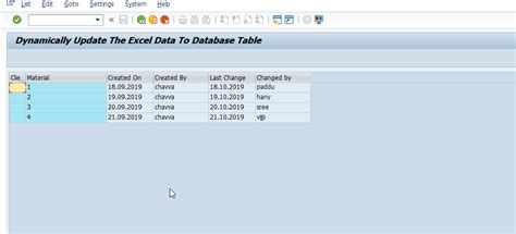 dynamically update data from excel to database table sap blogs