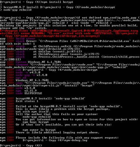 how to fix the bcrypt error in windows 7 help meteor