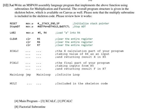 [solved] [12] 3 a write an msp430 assembly language program that
