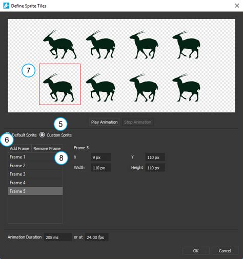 creating sprite sheet animation saola animate