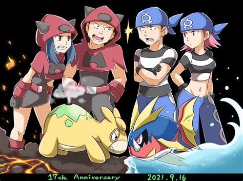 Team Aqua Grunt Team Magma Grunt Numel And Carvanha Pokemon And 2