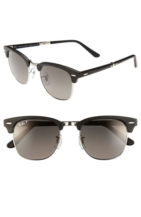 Ray Ban Clubmaster 51mm Polarized Folding Sunglasses Nordstrom