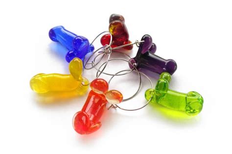 Glass Penis Wine Markers Set Lampwork Pride Rainbow Etsy