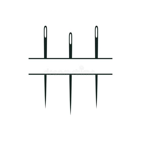 Sewing Needle Icon Vector Needle Thread Illustration Sign Sewing