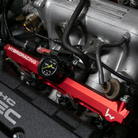 Hybrid Racing High Flow Fuel Rail B Series Universal Dust Red Hy