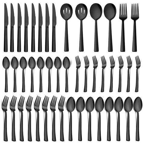 Buy Homikit 46 Piece Black Silverware Set With Serving Utensils