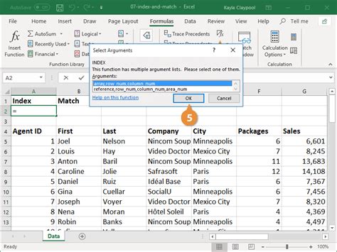 index and match in excel customguide