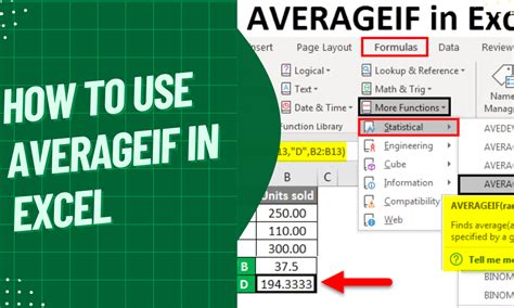 How To Use Averageif In Excel Earn And Excel