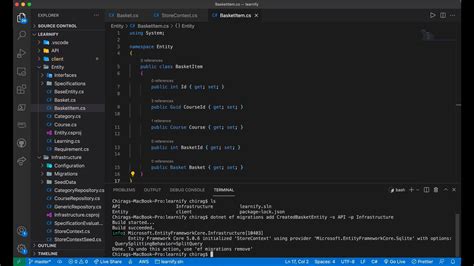 making migration to the database fullstack asp core and react