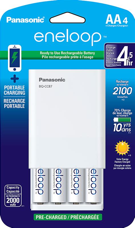 Panasonic Eneloop Rechargeable Aa Batteries 4 Pack With 4 Position