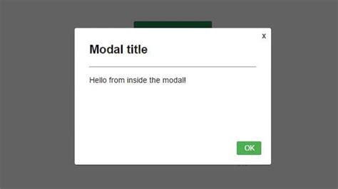 a simple modal dialog using only vanilla javascript