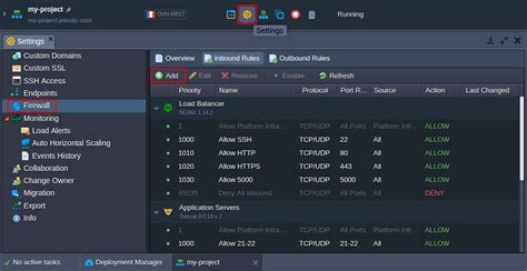 setting custom firewall rules jelastic dev docs