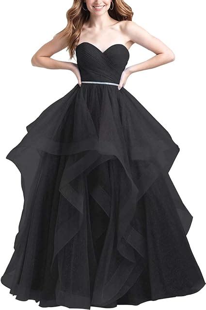 Buy Womens Sweetheart Prom Dresses Long Glitter Tulle Ruffled Beading