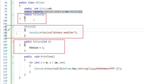 c class implementation order of constructors include static