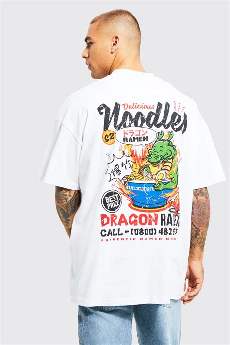 Oversized Extended Neck Graphic T Shirt Boohooman Uk T Shirt