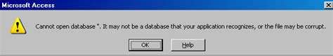 how to fix cannot open database error 3049 in ms access