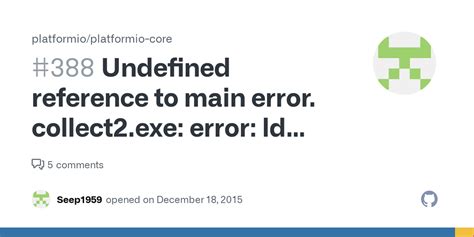 undefined reference to main error collect2 exe error ld returned 1
