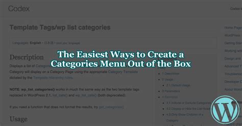 how to create a categories and sub categories menu part 1