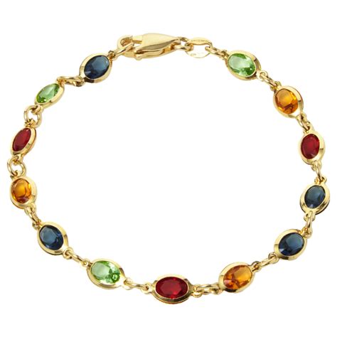 Morningsave Savvy Cie 18k Gold Multi Color Cz Tennis Bracelet