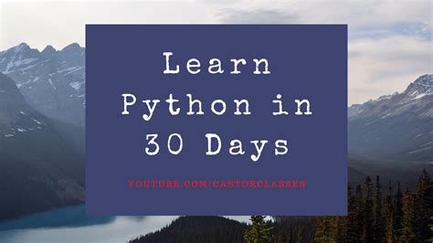 learn python in 30days from basics ~ computer languages