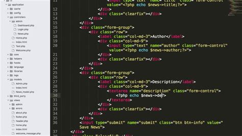 codeigniter updating and deleting entries from database youtube