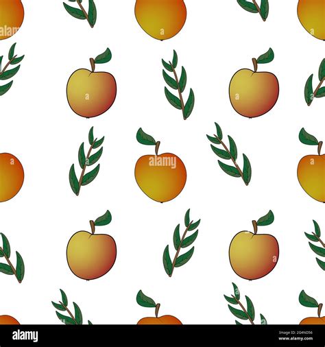 Apple With Leaf Stock Vector Images Alamy