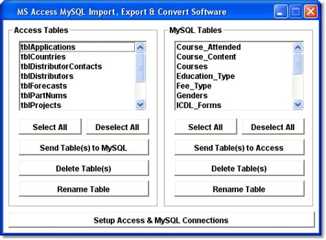 filegets ms access mysql import export and convert