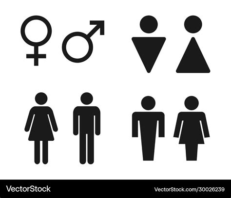 Toilet Signs Set With Man And Women Restroom Vector Image