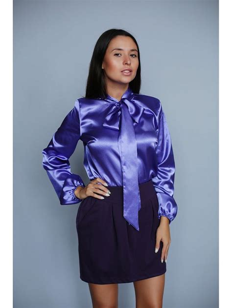 Satin Bow Blouse Атласные блузки Блузки Модные стили