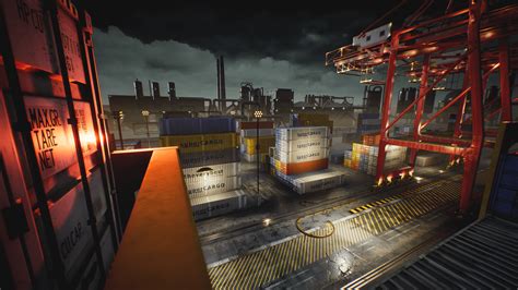 download unreal ue4 assets free container yard environment set