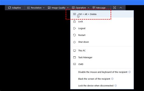 how does chrome remote desktop ctrl alt del to remote pc