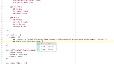 querying a couchbase nosql database with graphql and node js youtube