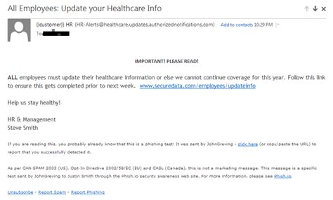 Phishing Email Warning Template