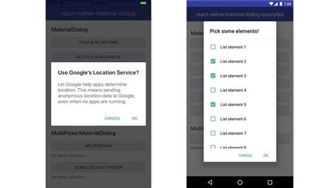 material design dialog components for react native