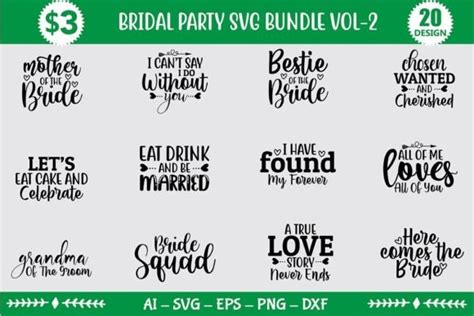 Bridal Party Svg Bundle Vol 2 Bundle · Creative Fabrica
