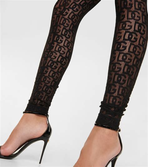 Dolceandgabbana Logo High Rise Lace Leggings Dolce And Gabbana